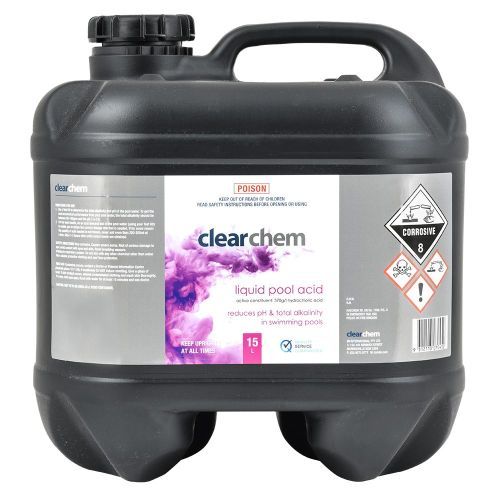 Clearchem Liquid Pool Acid 15L - Pool Chemical (DG)