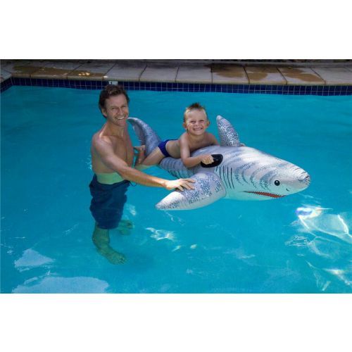 AquaFun White Shark Ride On Swimming Pool Toy / Float - 185 cm