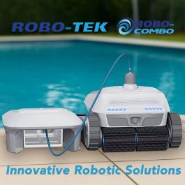 Robo-Tek Robo-Combo All-in-One Cordless Robotic Pool Cleaner w/ Skimmer ...